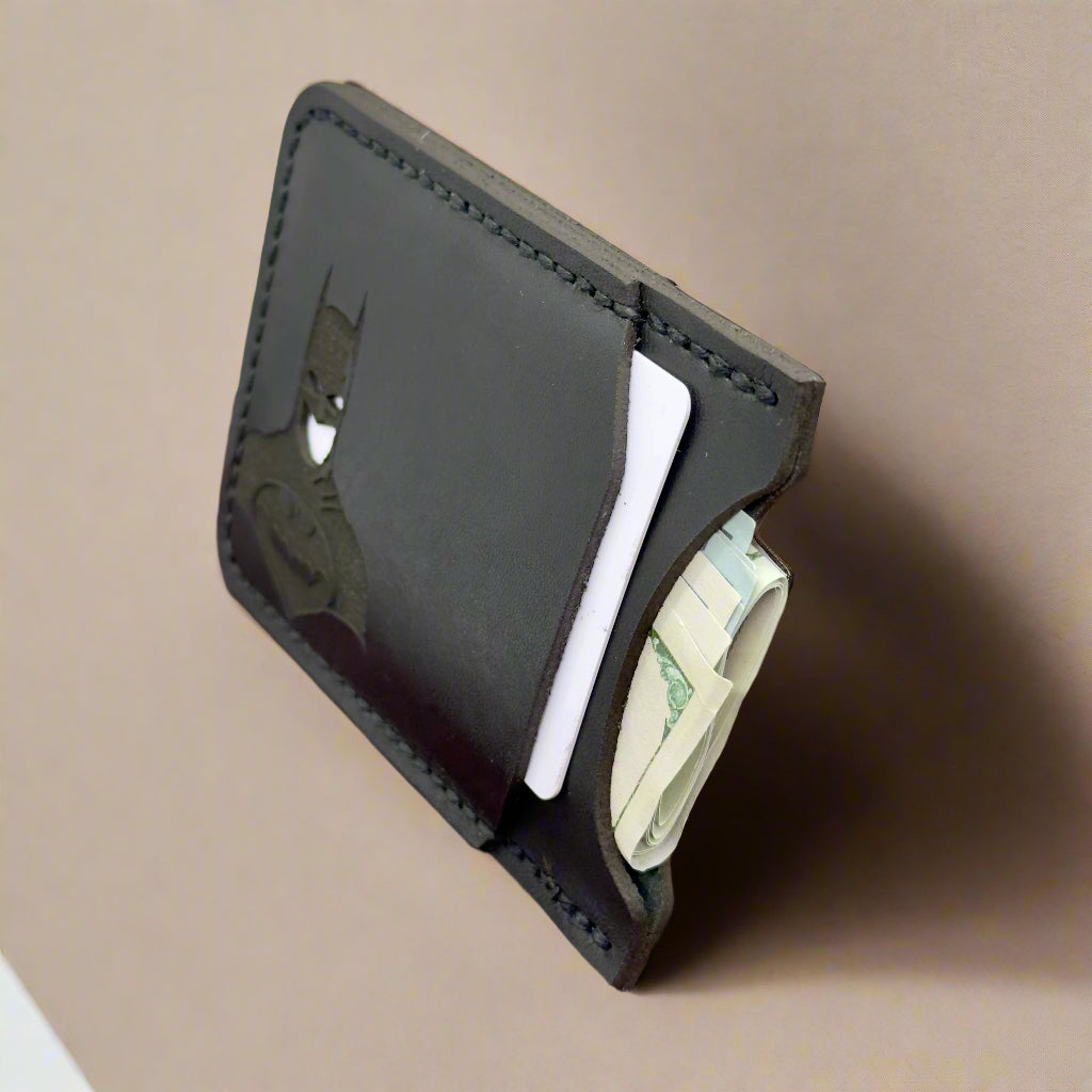 The Bat Wallet - ID Window Pocket Wallet – Falcon Ridge Leather Co.