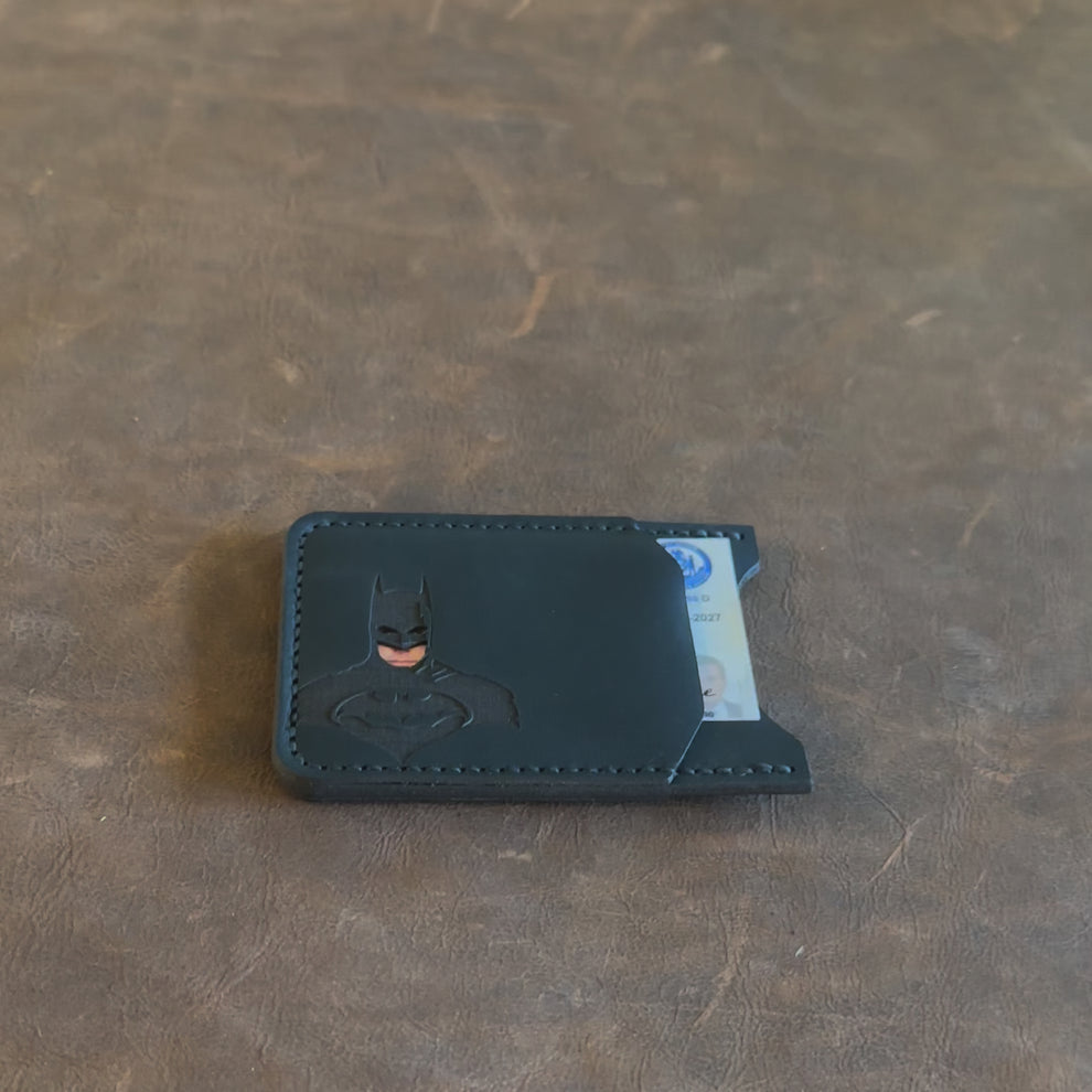 The Bat Wallet - ID Window Pocket Wallet – Falcon Ridge Leather Co.